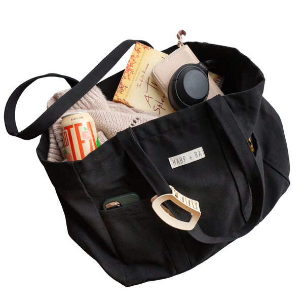 Raven Black Large Tote – Harp + Ra